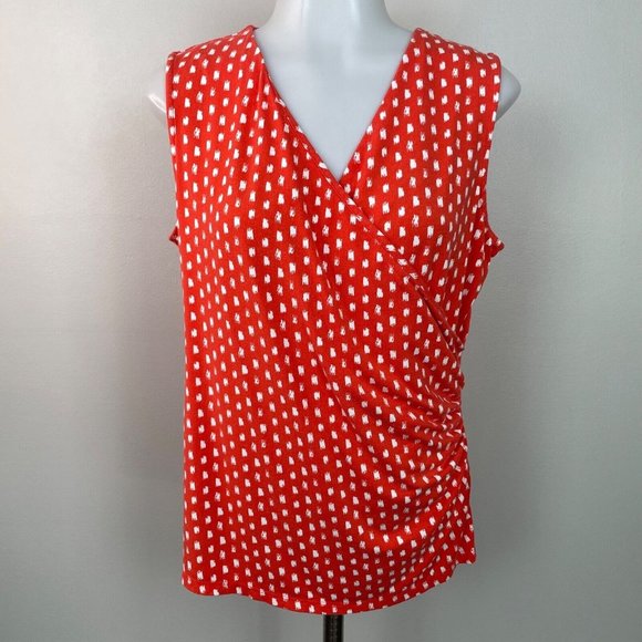 Talbots | Tops | Talbots Top Mp Orange White Spotted Crossover ...
